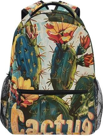 Generic Cactus Rustique, Plante Tropicale Sac &Agrave; Dos Antivol Cartables Scolaires L&eacute;ger Cartable Scolaire Pour Sport Homme V&eacute;lo 29X40Cm
