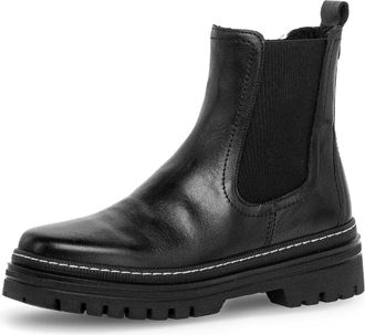 Gabor Damen Chelsea Boots | Frauen Stiefeletten | Wechselfußbett | Best Fitting | Schlupfstiefel | warm | gefüttert | schwarz (Weiss) | 40.5 EU - 7 UK