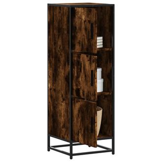 vidaXL Vidaxl Credenza Rovere Fumo 35,5x35x106,5 Cm Legno Multistrato