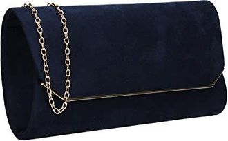 Swankyswans Anny Rabat en suédine, Pochette, Sac en bandoulière Femme, Bleu Marine, Taille Unique