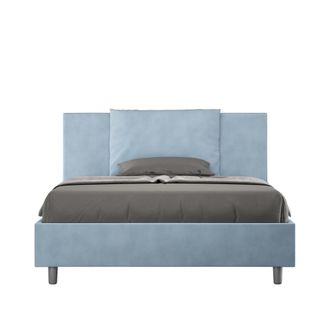 ITYhome Letto Alla Francese Rivestito In Microfibra - Antea - Tipologia Letto: Con Rete - Dimensione Rete: 140x200 - Colore: Azzurro