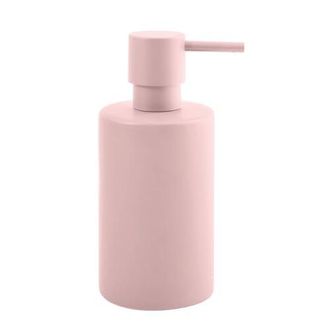 Spirella Seifenspender Tube | mit Edelstahlpumpe | Fl&uuml;ssigseifen-Spender | Porzellan | 300ml | Langliebig und Robust | matt Rosa, Pink, Standard