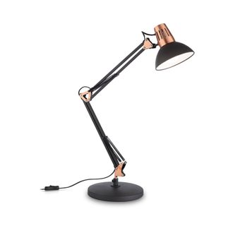 Ideal Lux WALLY TL1 E27 schwarz Tischleuchte Tisch-Lampen, Schwarz, Metall, B&uuml;ro, IP20, E27 1 Leuchtmittel (S))