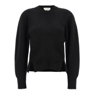 Alexander McQueen Chevron Corset Sweater - - Knitwear - Damen - Schwarzk - M