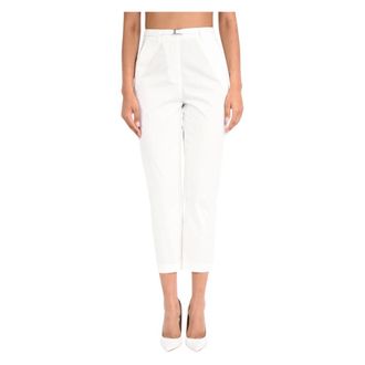 Patrizia Pepe Femme, Pantalons, Blanc, Taille: 36 FR Pantalon Cigarette en Popeline