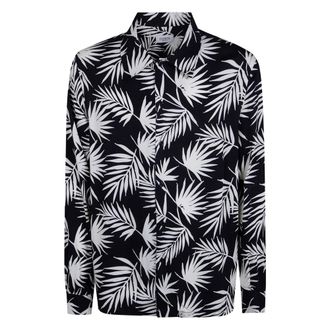 Laneus Homme, Chemises, Noir, Taille: XL Chemise Bowling Imprim&eacute;e Coupe Carr&eacute;e