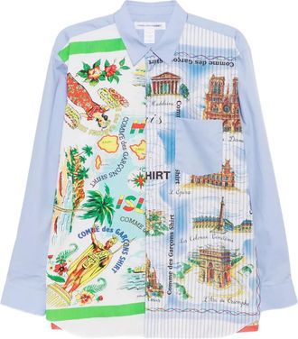 Comme Des Garçons Hemd mit grafischem Print - Blau