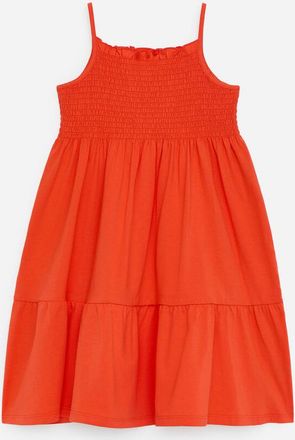 Arket Gesmoktes Jerseykleid -Rot