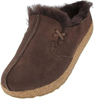 Haflinger Pantoufles pour Femmes Saskatchewan 711021, Pointure:38 EU, La Couleur:Marron