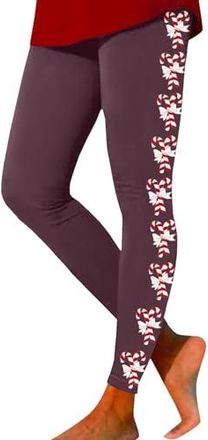 Generic Legging de sport 2026 pour femme - Impression joyeux No&euml;l - Pour yoga, course &agrave; pied, fitness, marron, M