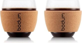 Bodum 11185-109S Pavina Set 2 Gläser, Glas, Transparent/Kork, 0.3 L, 8 x 8 x 8.8 cm, 2 Einheiten