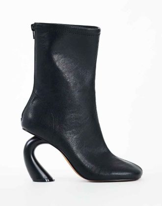 Topshop bottine chaussette &agrave; talon structur&eacute; Kendal noire