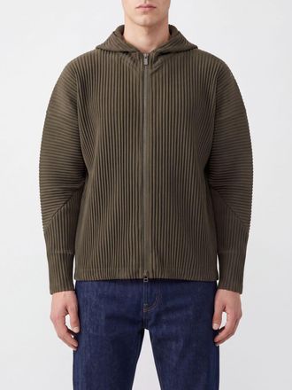 Homme Pliss&eacute; Issey Miyake Sweat &agrave; capuche zipp&eacute; Homme Pliss&eacute; Issey Miyake en cr&ecirc;pe pliss&eacute;