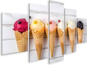 Islandburner Bild auf Leinwand Eiswaffeln Isoliert Vielfalt Eiswaffeln f&uuml;r Eiscafe Eissalon Eisdiele Bilder Wandbilder Poster JCHW-MFP