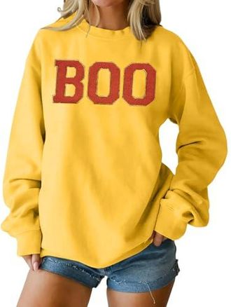 Generic Sweat-shirt pour femme - Imprim&eacute; graphique britannique - Haut surdimensionn&eacute; - Col rond - Manches longues - Automne - Hiver - D&eacute;contract&eacute; - Confortabl