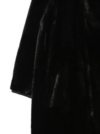 Emporio Armani Faux-Fur Funnel Neck Coat - Black