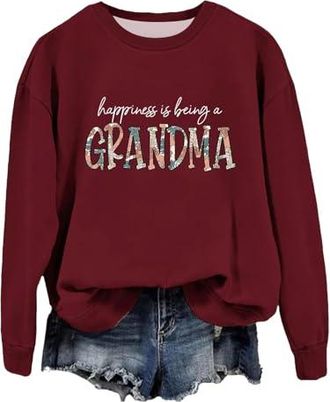 Generic Sweatshirts pour femmes UK sweatshirts pour femme imprim&eacute; graphique haut surdimensionn&eacute; col rond manches longues automne hiver d&eacute;contract&eacute; confortable