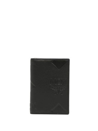 MCM portefeuille en cuir &agrave; logo - Noir