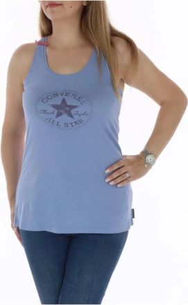 Converse Femme, Tops, Bleu, Taille: 38 FR D&eacute;bardeur Imprim&eacute; Bleu