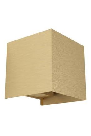 Eglo LED Wandleuchte innen Valmontone, Wandlampe W&uuml;rfel, indirekte Up und Down Beleuchtung, Wandspot f&uuml;r Schlafzimmer und Wohnzimmer, Metall in Messing, wa
