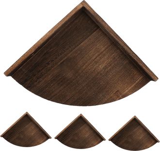 OSALADI 4 Stück Wandmontiertes Eckregal Dreieckiges Floating Shelf Rustikales Holzregal Stabil für Wohnzimmer Schlafzimmer Küche Badezimmer zur Stilvollen Auf