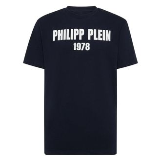 Philipp Plein Round Neck T-Shirt 1978 - - Tops - Herren - Blau - S