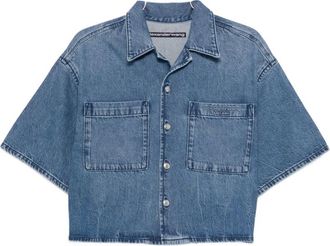 Alexander Wang Femme, Blouses et Chemises, Bleu, Taille: 40 FR Chemise en denim courte