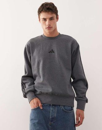 adidas Originals adidas Sportswear - Sweat molletonné avec logo à trois bandes - Gris