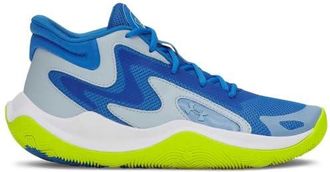 Under Armour Baskets UA Jet 25 Unisexes, Blue Atlantis Blue Calm Metallic Blue Calm, 42.5 EU