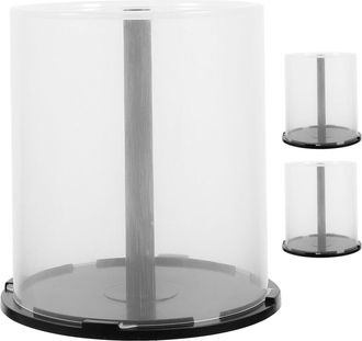Lurrose 3 Stück Stapelbare CD DVD Aufbewahrungsboxen Transparent PP Kunststoff 100 Discs Fassungsvermögen Tragbarer Organizer für Zuhause und Büro