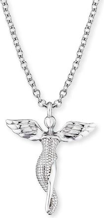 Engelsrufer Damen Halskette aus Sterling Silber, mit Engel Anhänger und Silberperlen, verstellbar (zwei Längen), Karabinerverschluss, nickelfrei, Allergiker freun