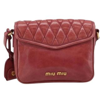 Miu Miu Sac bandouli&egrave;re en cuir pr&eacute;-poss&eacute;d&eacute; - Femme - Pre-owned - Rouge - Taille: ONE Size