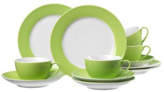 Ritzenhoff & Breker Kaffeeservice Doppio, 12-teilig, Porzellangeschirr, Grün