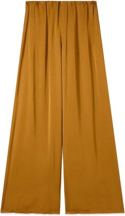 Oltre Femme, Pantalons, Jaune, Taille: 42 FR Pantalon Palazzo en satin de viscose