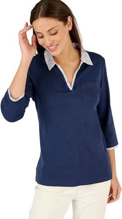 Damart T-Shirt Effet 2 en 1 Femme Bleu Taille 46/48