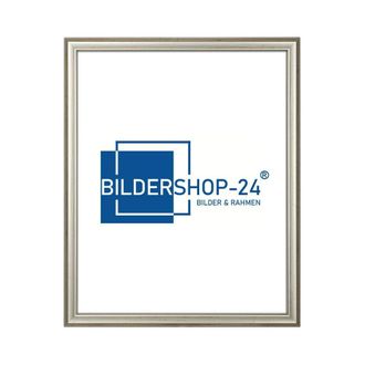 Bildershop-24 Bilderrahmen ohne Acrylglas z.B. f&uuml;r Kreidebilder, Tafelfolie, Kalender Barockrahmen Kalypso 15 X 21 cm (DIN A5) Silber Antik