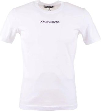 Dolce & Gabbana Homme, Tops, Blanc, Taille: S Short Sleeve T-shirt