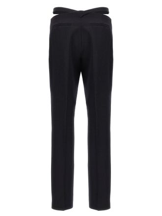 The Attico Belt Detail Virgin Wool Trousers - Black