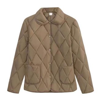 Generic Vestes de grange matelass&eacute;es pour femmes, manteaux dhiver l&eacute;gers &agrave; manches longues, v&ecirc;tements dext&eacute;rieur d&eacute;contract&eacute;s tendance et chauds, caf&eacute;, 5XL