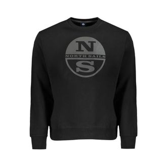 North Sails Schwarzer Baumwoll-Sweatshirt- Rundhalsausschnitt- Logo-Druck - - Sweatshirts & Hoodies - Herren - Schwarzk - S