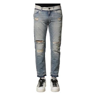 Dolce & Gabbana Blau Gewaschene Straight Denim Jeans - - Jeans - Herren - Blau - XS