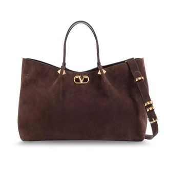 Valentino Garavani Femme, Sacs, Brun, Taille: ONE Size Grand Sac Cabas en Daim Souple