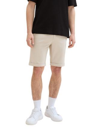 Tom Tailor Herren Slim Fit Bermuda Shorts aus Piqué-Stoff, light dove grey, XS