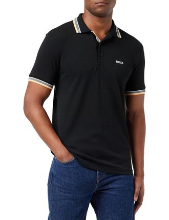 BOSS Herren Paddy Poloshirt Polohemd, Schwarz, XL