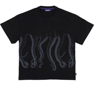 Octopus Schwarzes Herren T-Shirt mit Octopus Design - - Tops - Herren - Schwarzk - S
