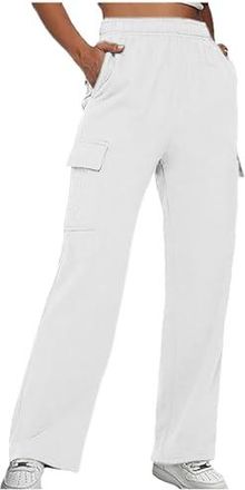 Generic Chaud Fourr&eacute; Pantalon Large Jogging Femme Cordon Taille Elastique Cargo Poches Hiver Ample Survetement Pantalons de Sport Detente Sweatpants n30