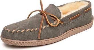 Minnetonka Chaussons mocassins en peau de mouton pour homme, gris, pointure 46