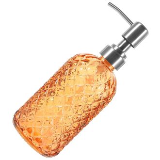 FOMIYES Nachf&uuml;llbarer Seifenspender aus Glas 350 Ml mit Auslaufsicherem Pumpkopf f&uuml;r Fl&uuml;ssigseife Shampoo Lotion Nachf&uuml;llbare Handseifenflasche f&uuml;r Badezimmer