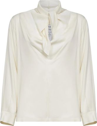Max Mara Femme, Blouses et Chemises, Beige, Taille: 40 FR Badia Silk Charmeuse Blouse