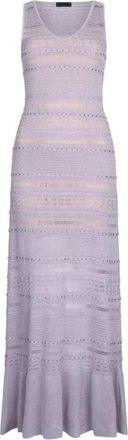 Liu Jo Femme, Robes, Violet, Taille: 38 FR Longue robe en maille ajour&eacute;e